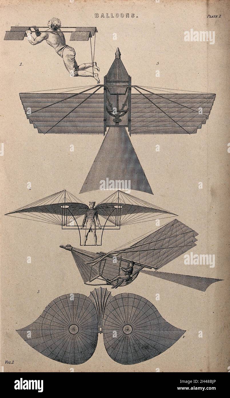 Flying machines engraving hi-res stock photography and images - Alamy
