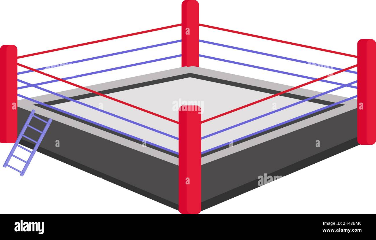 Boxing ring, illustration, vector on a white background Stock Vector ...
