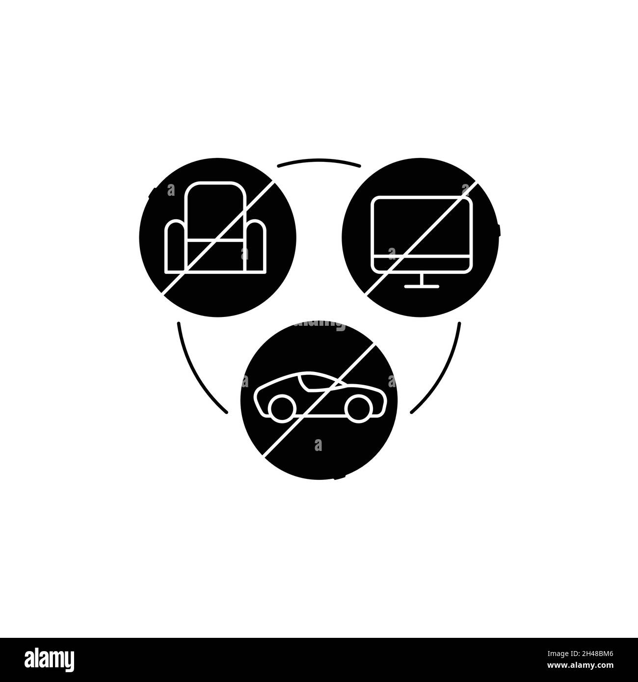 Minimalistic lifestyle olor line icon. Life for yourself. Abandonment ...