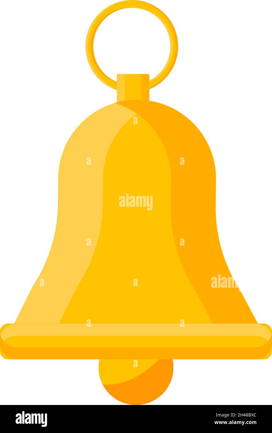 Hand bell, illustration, vector on a white background Stock Vector ...