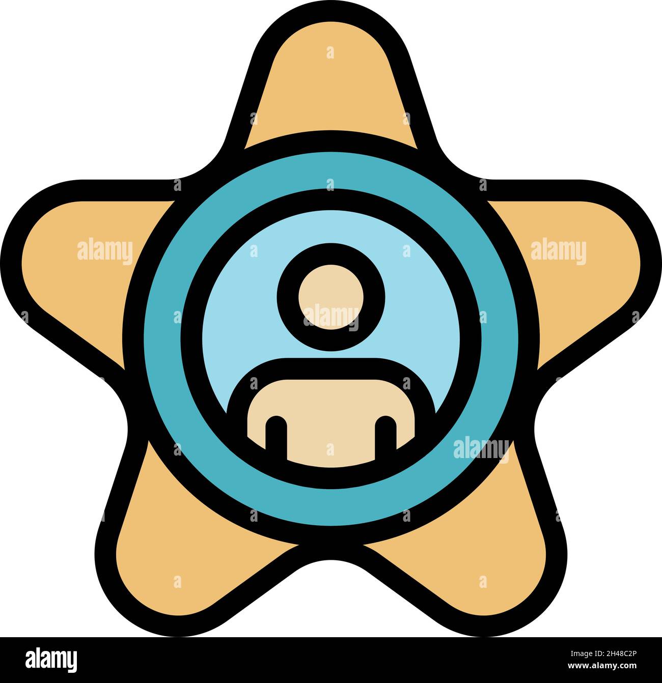 Star actor icon. Outline star actor vector icon color flat isolated ...