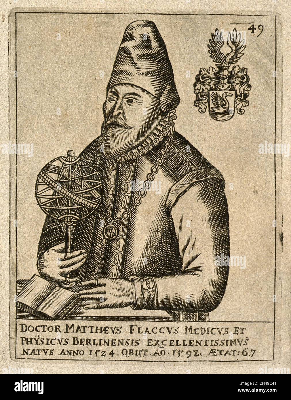 Matthaeus Flaccus. Woodcut Stock Photo - Alamy