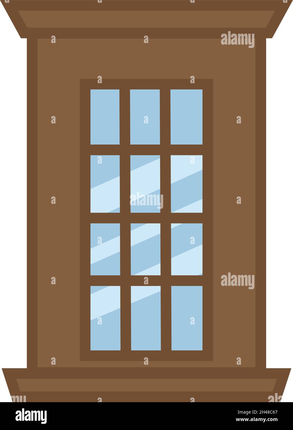 Beautiful window, illustration, vector, on a white background Stock ...