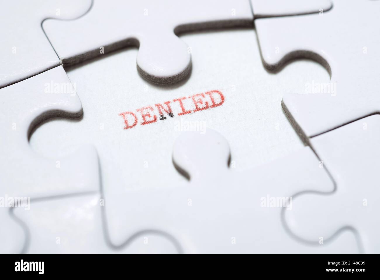 The word denied written with a typewriter Stock Photo - Alamy