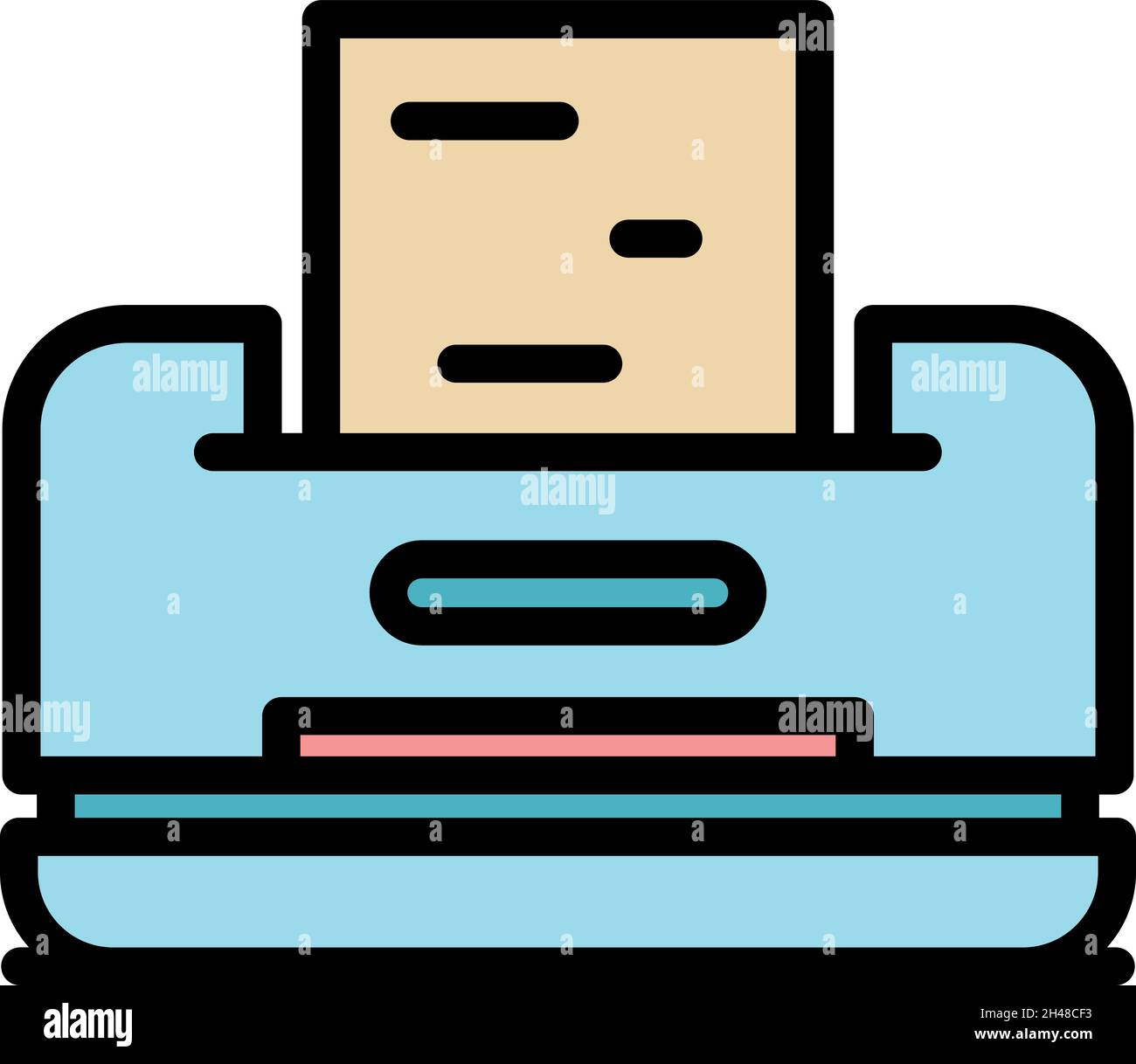 Office printer icon. Outline office printer vector icon color flat ...