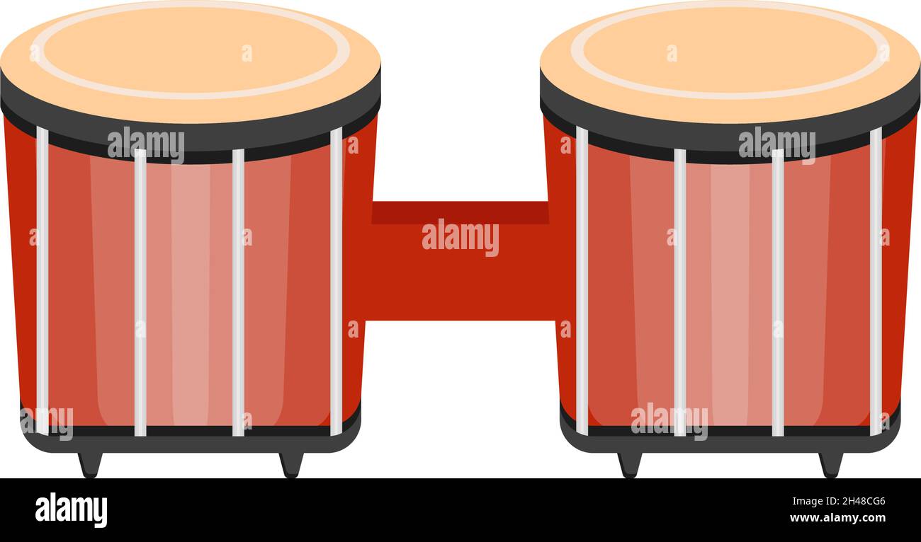 Bongo drums, illustration, vector on a white background Stock Vector ...