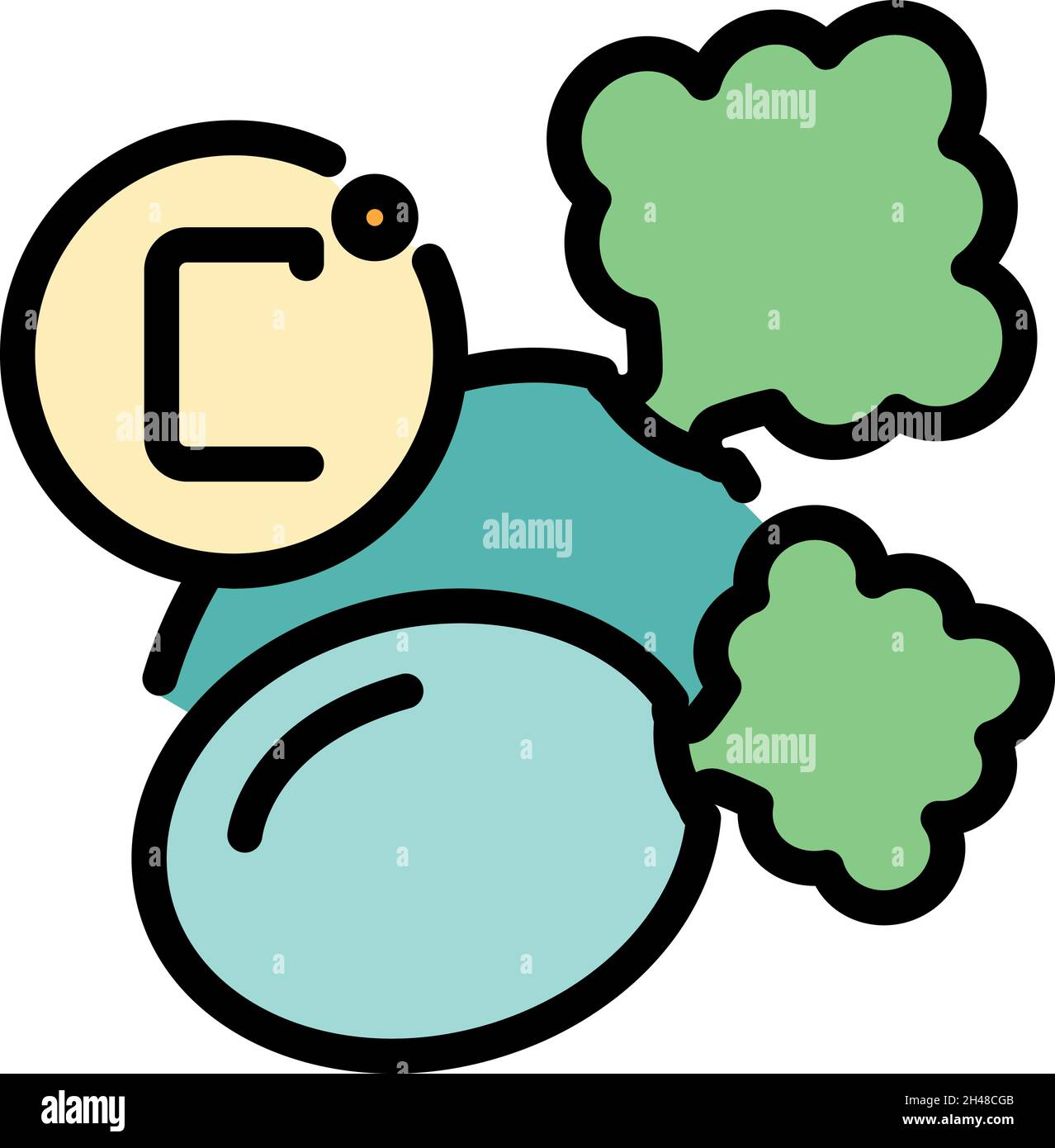 Food temperature icon. Outline food temperature vector icon color flat ...