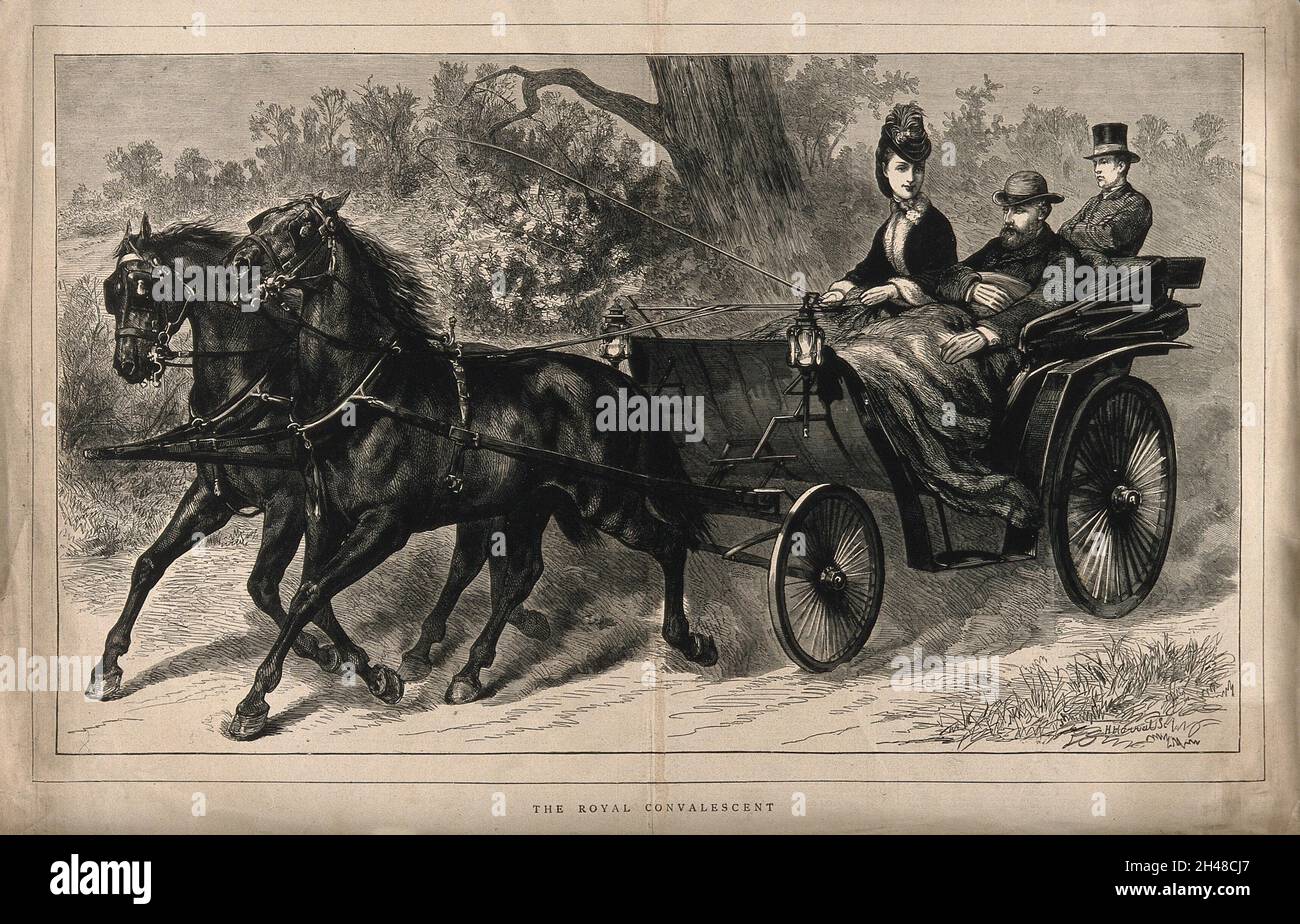 Princess Alexandra taking a carriage ride with a convalescing Prince ...