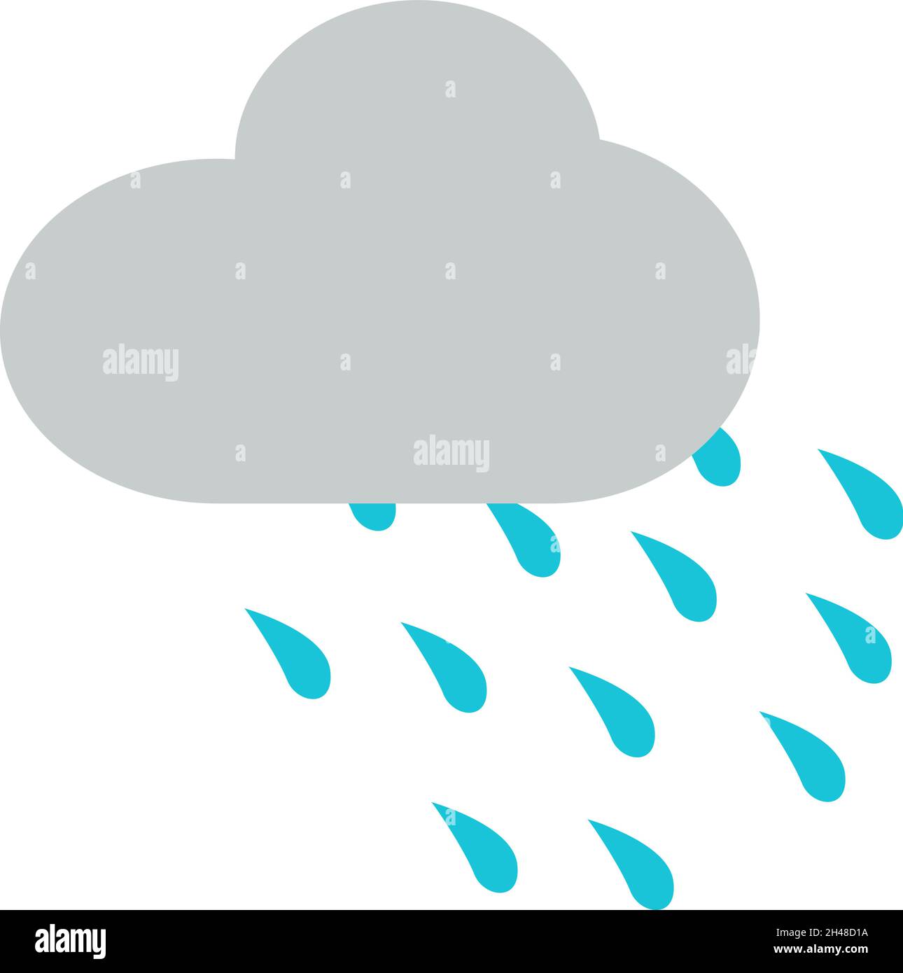 Grey cloud with rain, illustration, vector, on a white background Stock ...