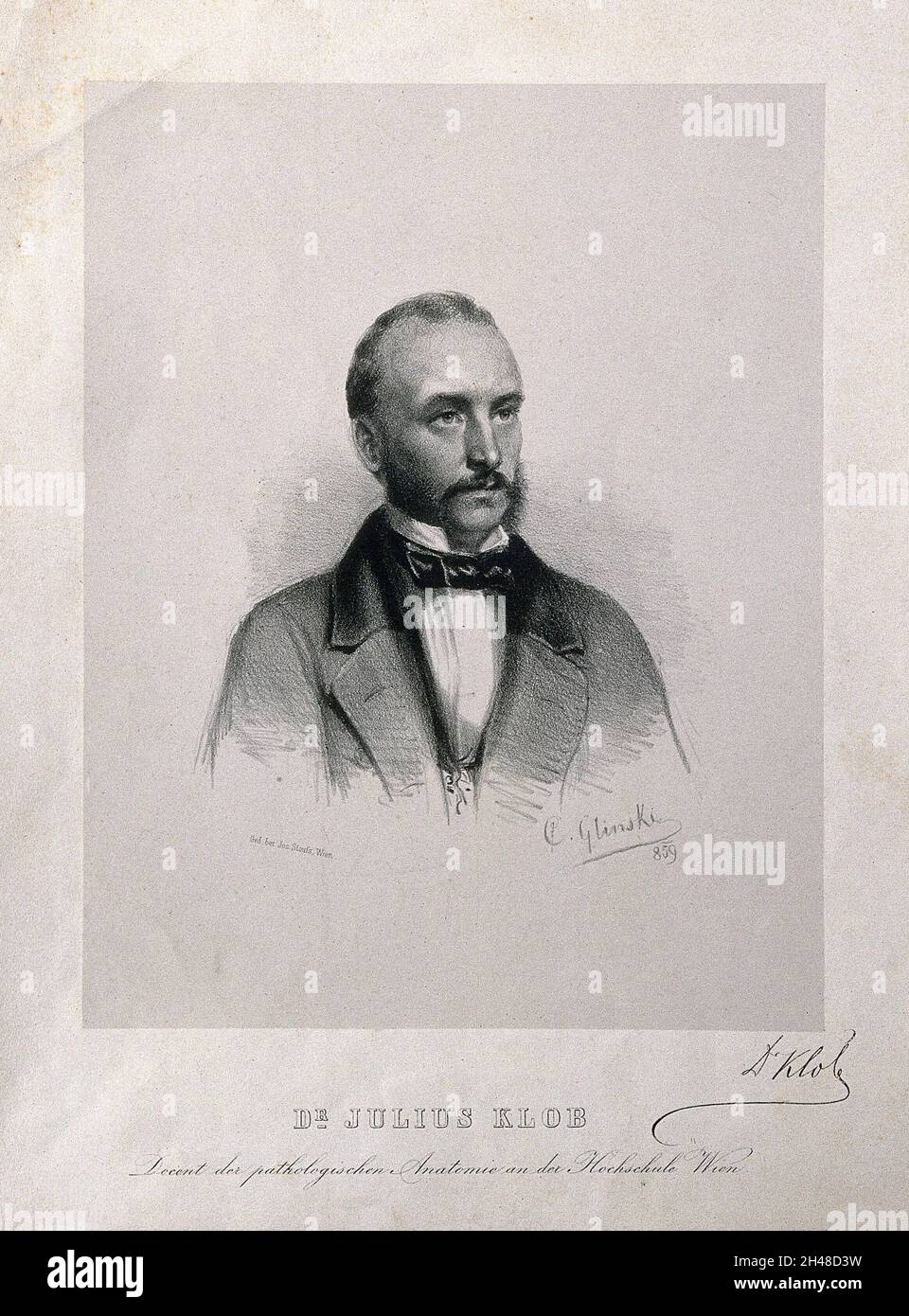Julius Klob. Lithograph by C. Glinski, 1859 Stock Photo - Alamy