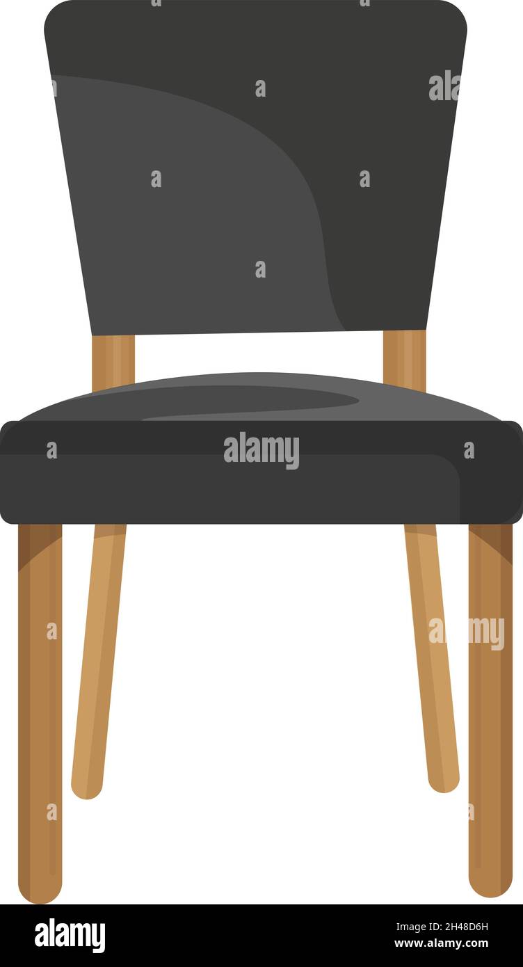 Black chair, illustration, vector on a white background Stock Vector ...