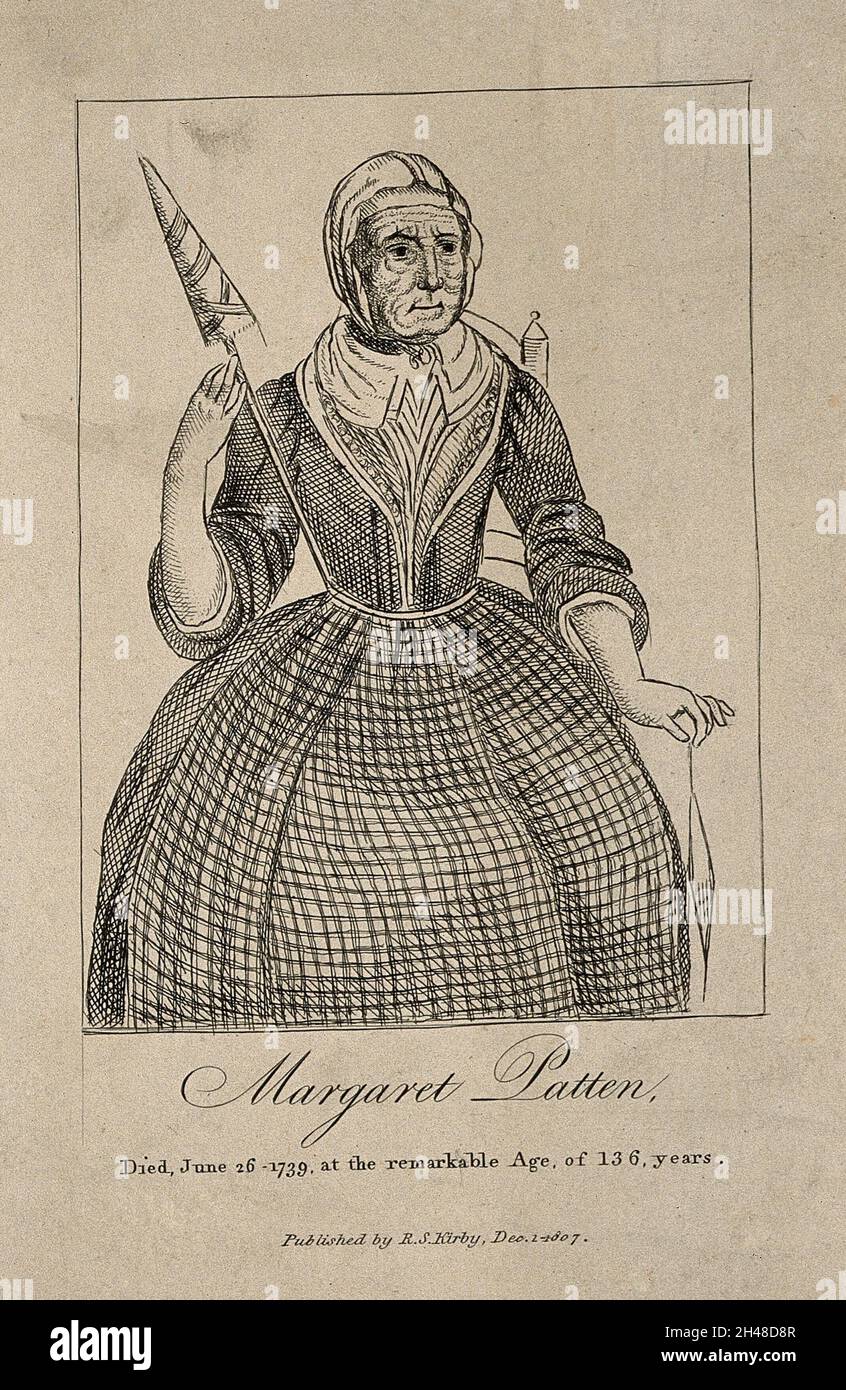 Margaret Patten, a centenarian. Etching, 1807 Stock Photo - Alamy