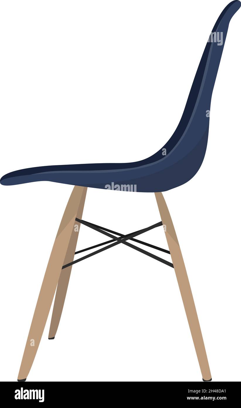 Blue chair, illustration, vector on a white background Stock Vector ...