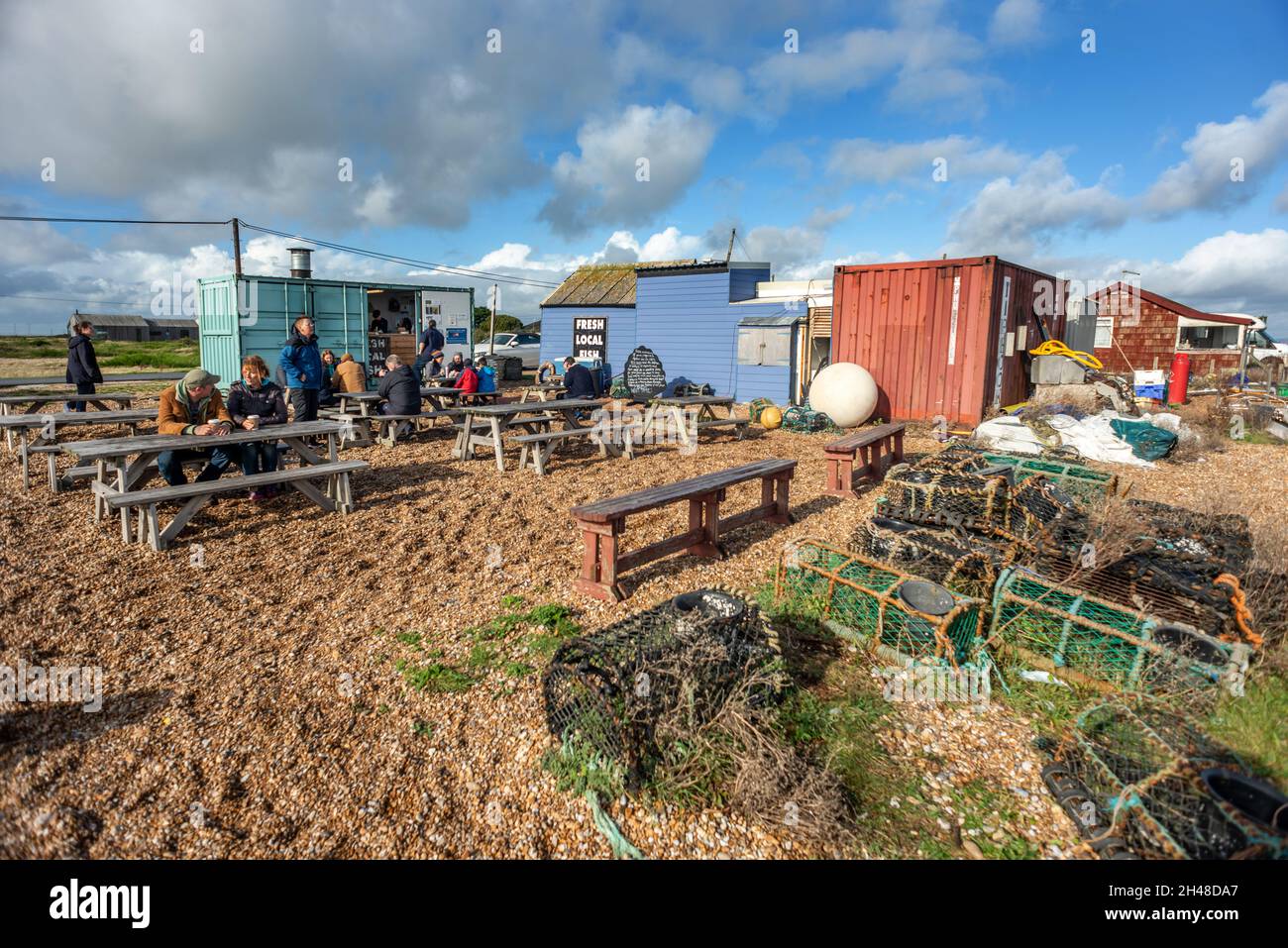 Dungeness, October 30th 2021: Fish shack on the shingle beach at ...