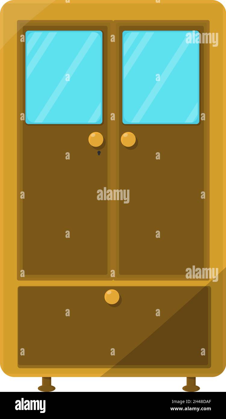 Almirah cabbinet, illustration, vector on a white background Stock ...