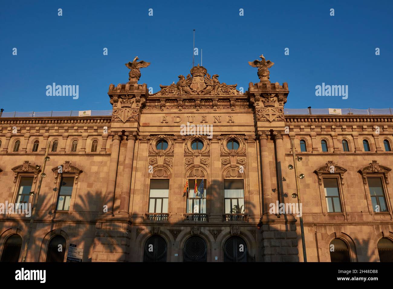 Customs building facade in Barcelona, Catalonia, Spain Stock Photo - Alamy