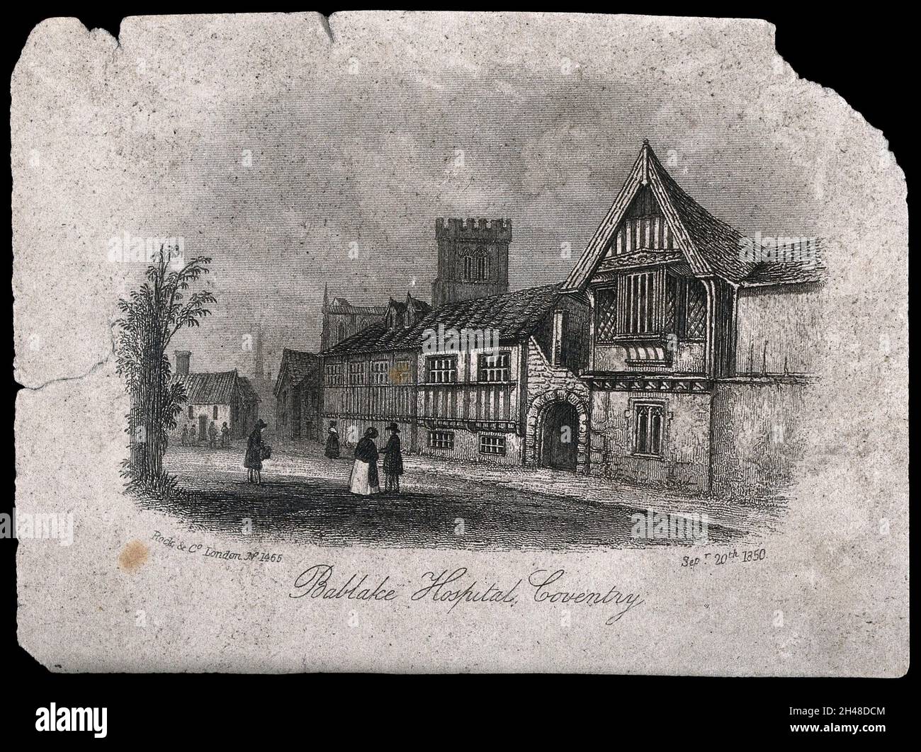 Bablake Hospital, Coventry, Warwickshire. Etching, 1850 Stock Photo - Alamy