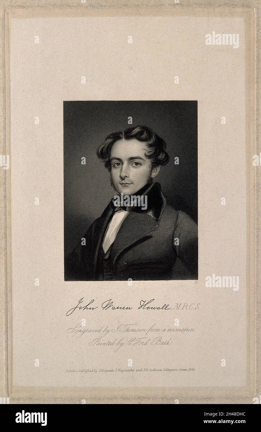 John Warren Howell. Stipple engraving by J. Thomson, 1845, after C ...