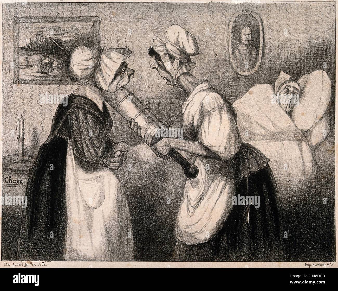 Two maids confer on whether to 'refresh' a sick man even further by ...