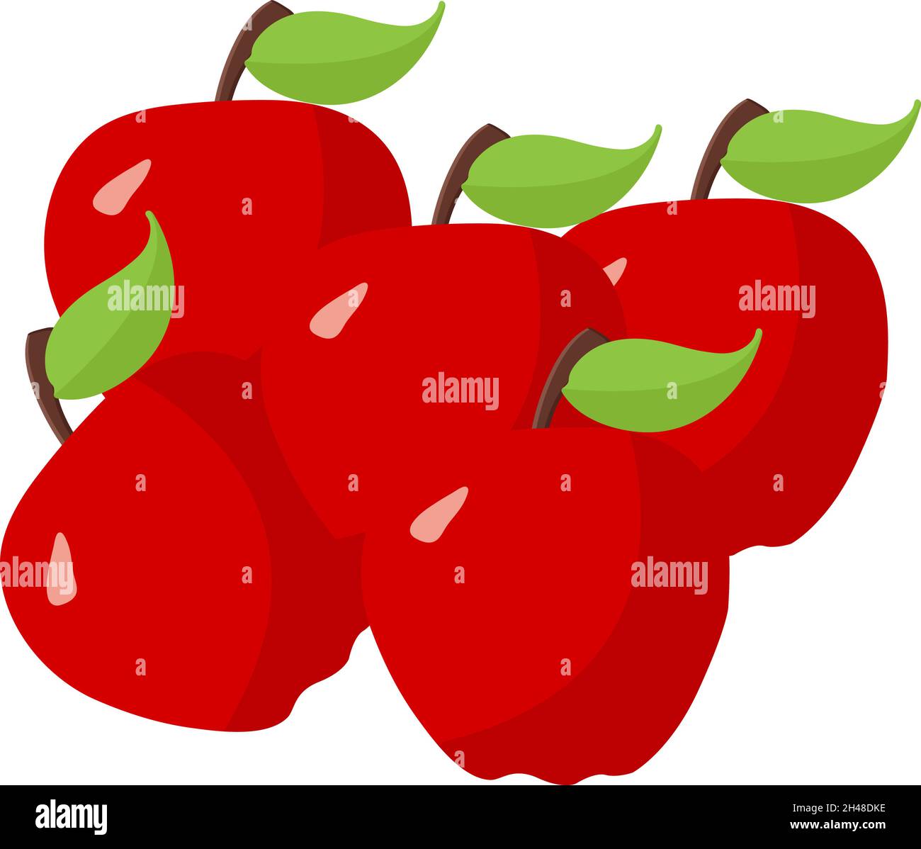 Red apples, illustration, vector on a white background Stock Vector ...