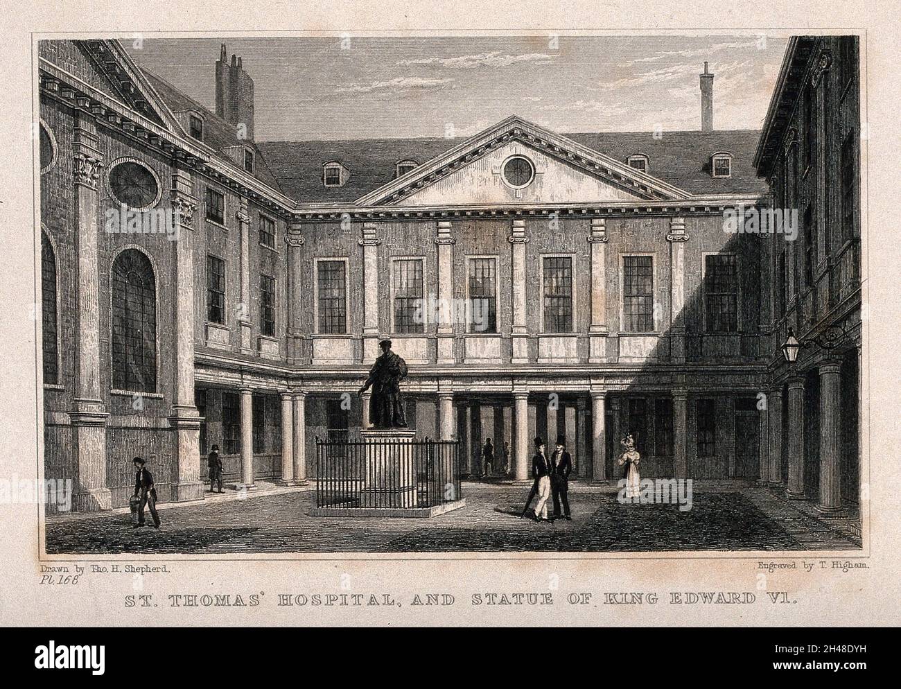 Old St. Thomas's Hospital, Southwark: inside the first courtyard ...
