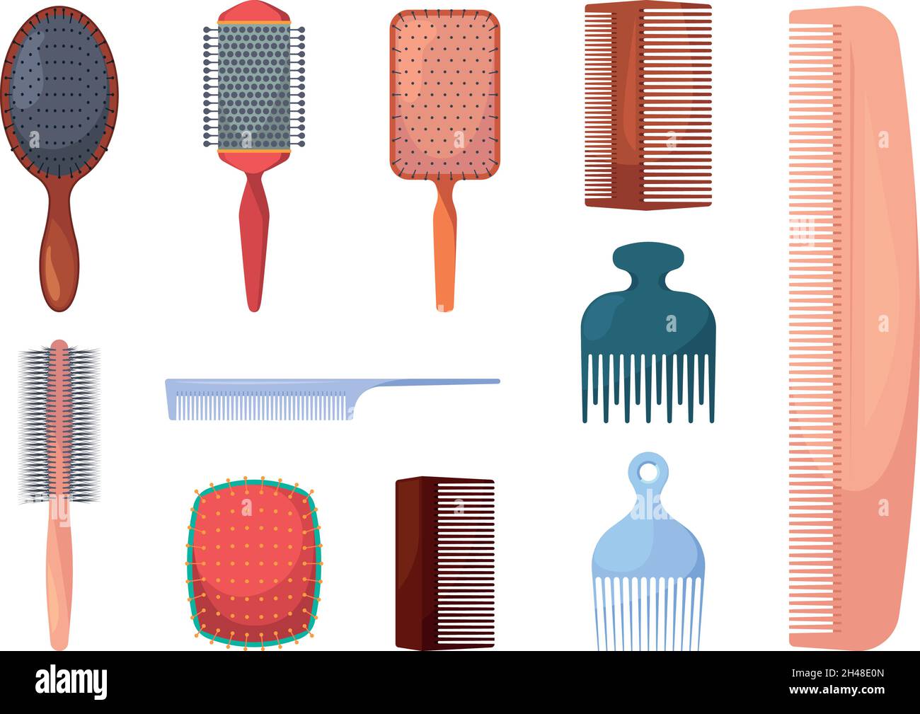 Hair combs. Barber shop items beauty salon objects woman combs ...