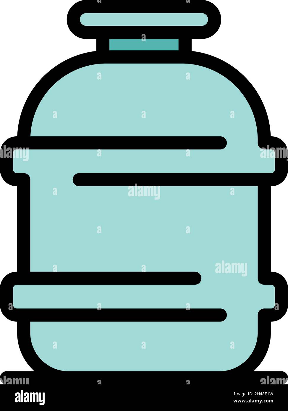 Big jar icon. Outline big jar vector icon color flat isolated Stock ...