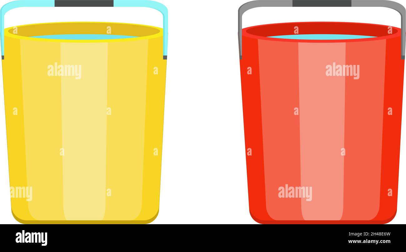 Bucket with water, illustration, vector on a white background Stock ...