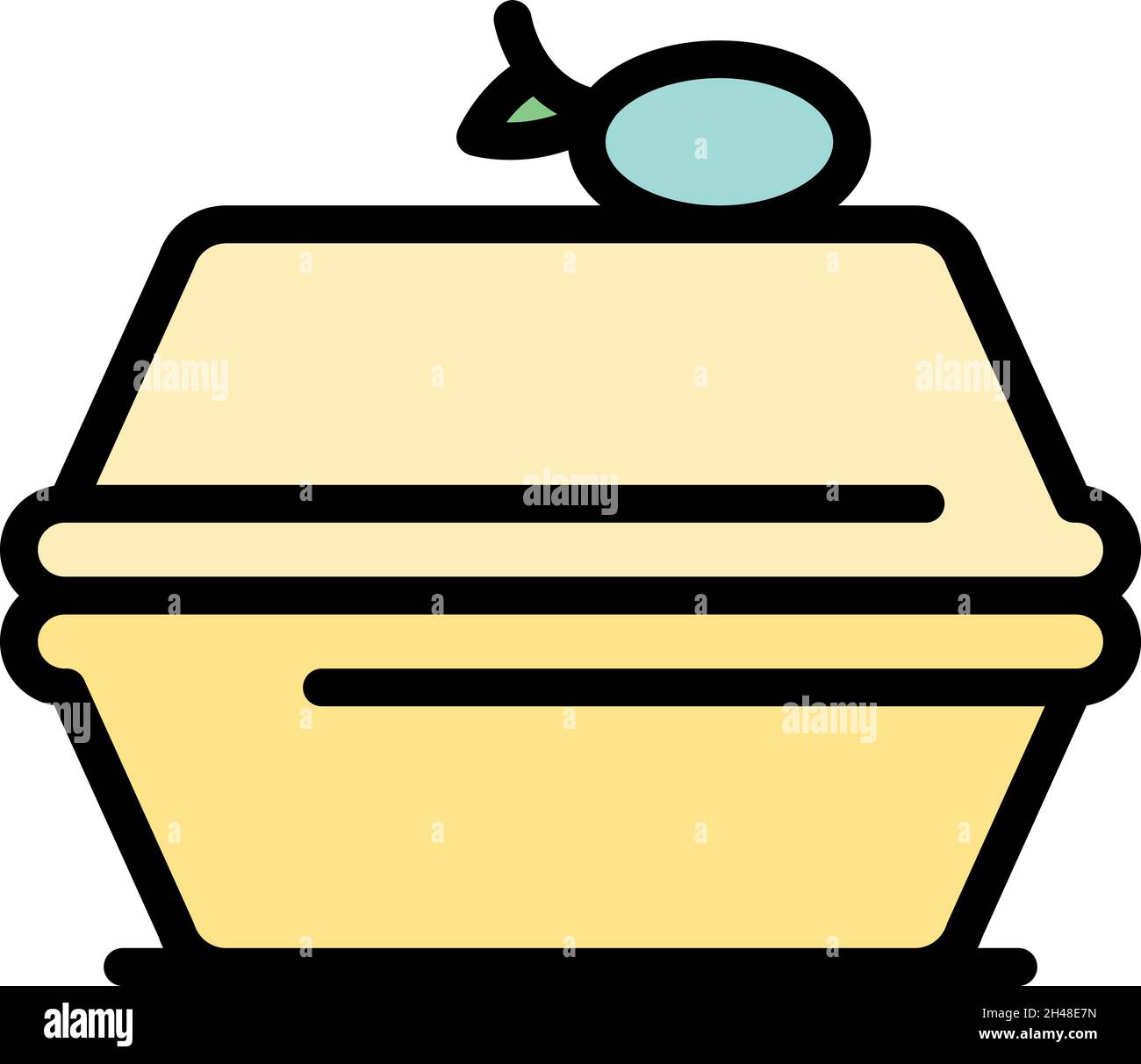 Plastic food container icon. Outline plastic food container vector icon ...
