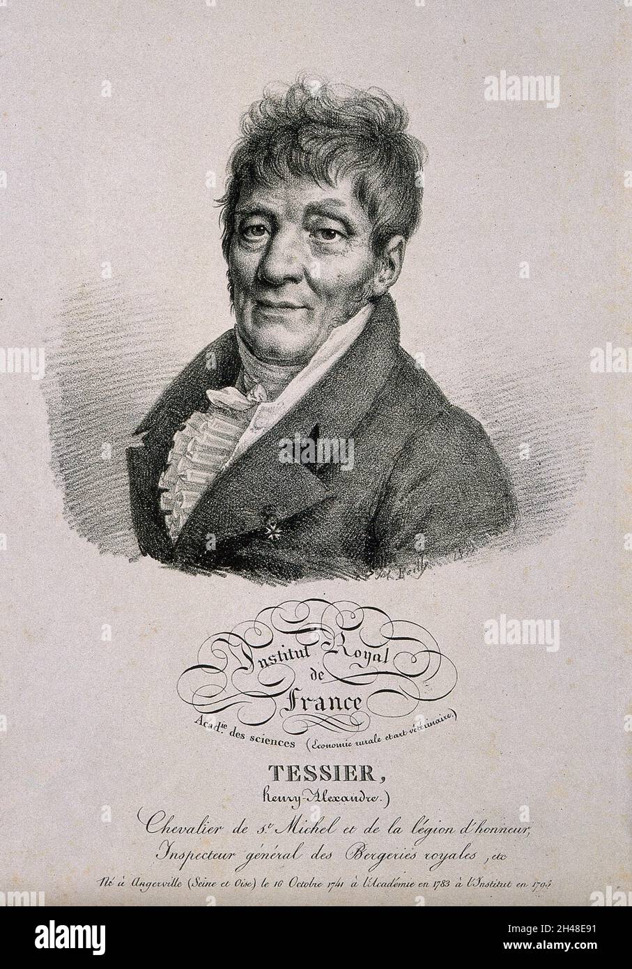 Henri Alexandre Tessier. Lithograph by J. Boilly, 1811 Stock Photo - Alamy
