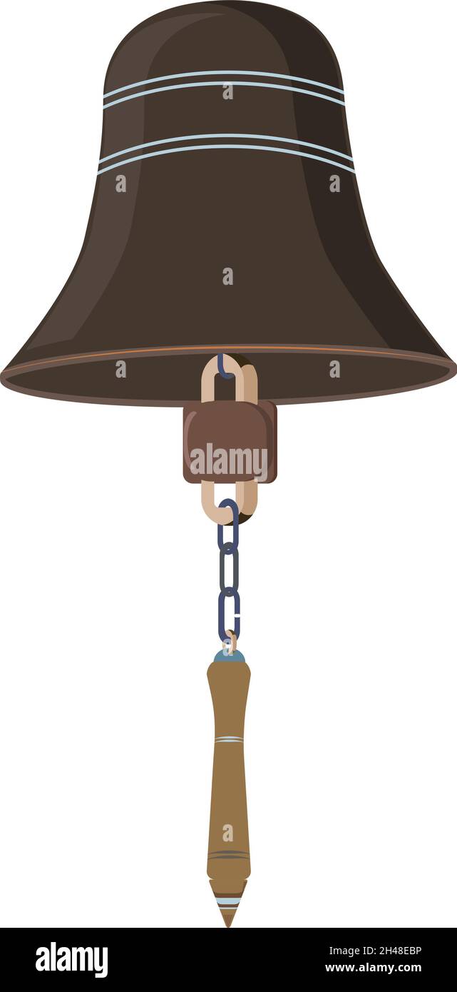 Big bell, illustration, vector on a white background Stock Vector Image ...