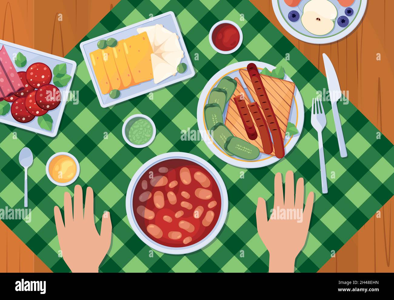 Foodstuff top view Stock Vector Images - Alamy