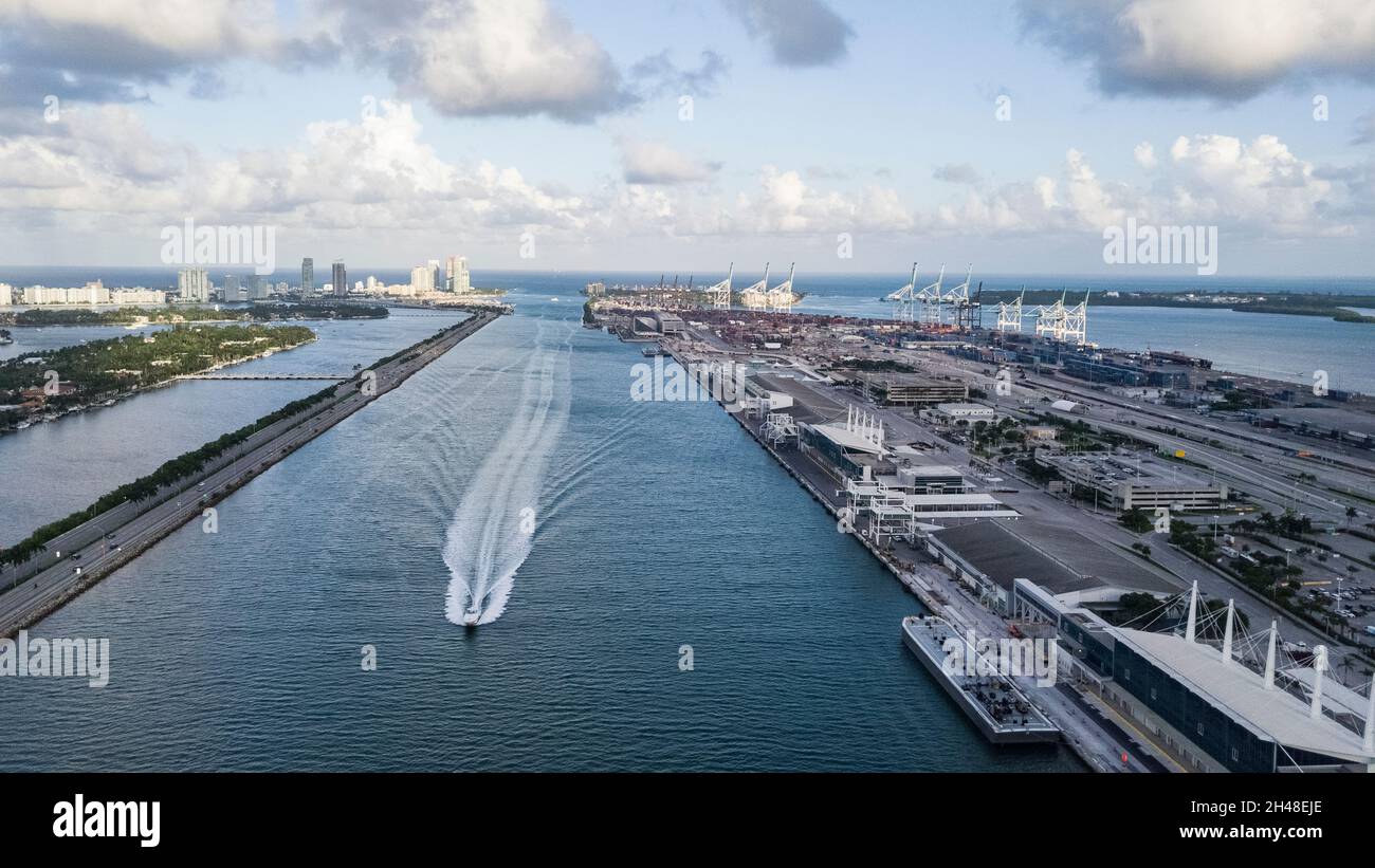 Miami harbor aerial drone hi-res stock photography and images - Alamy