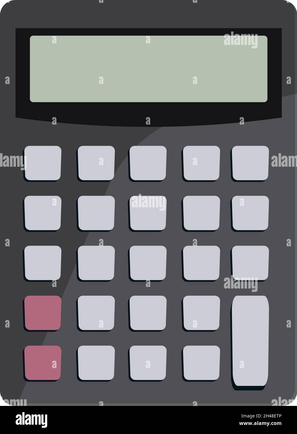 Math calculator, illustration, vector on a white background Stock ...