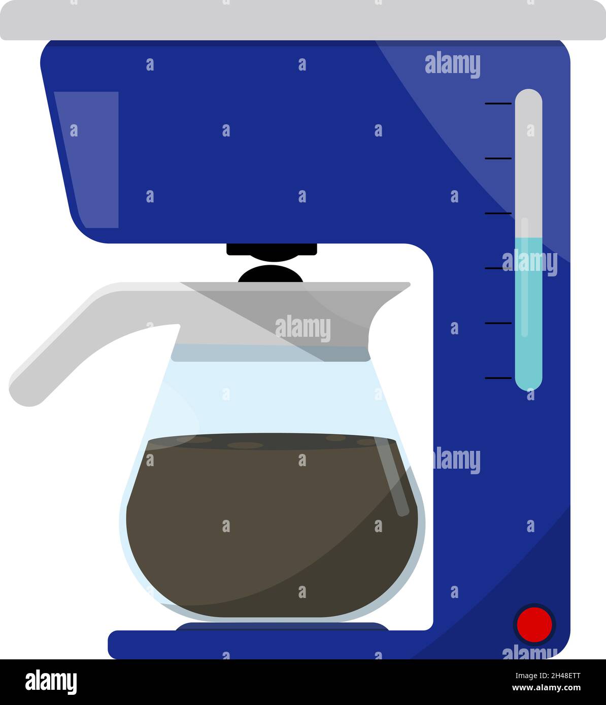 Blue coffee maker, illustration, vector on a white background Stock ...