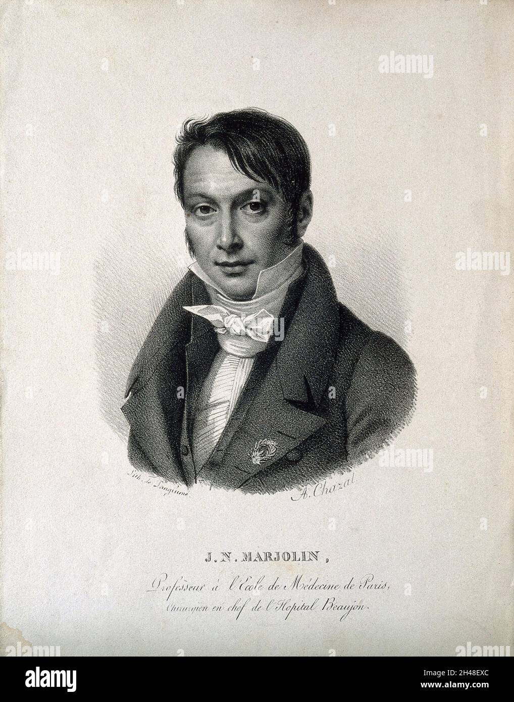 Jean Nicolas Marjolin. Lithograph by Langlumé after A. Chazal Stock ...