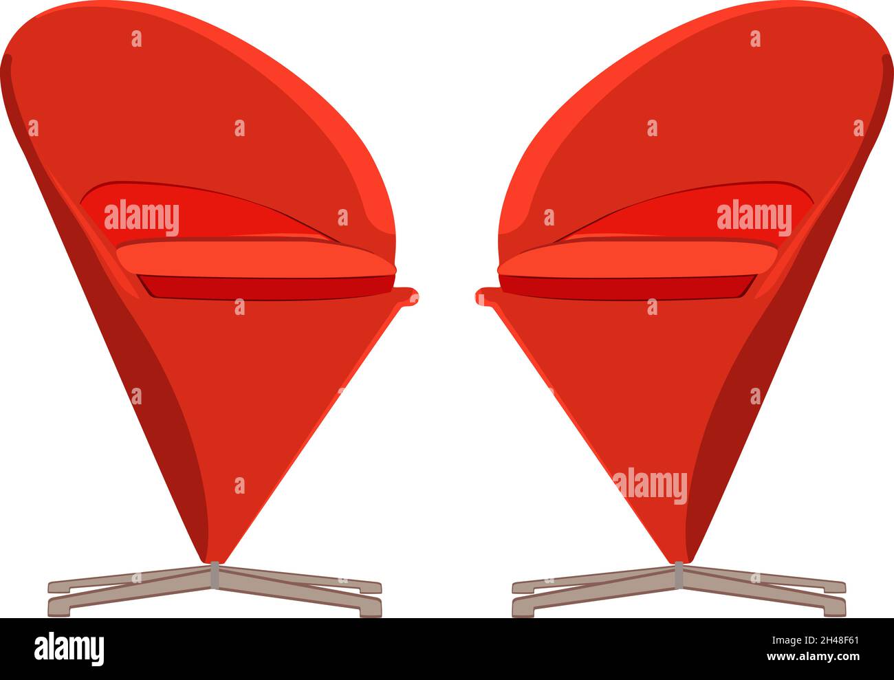 Red chairs, illustration, vector on a white background Stock Vector ...