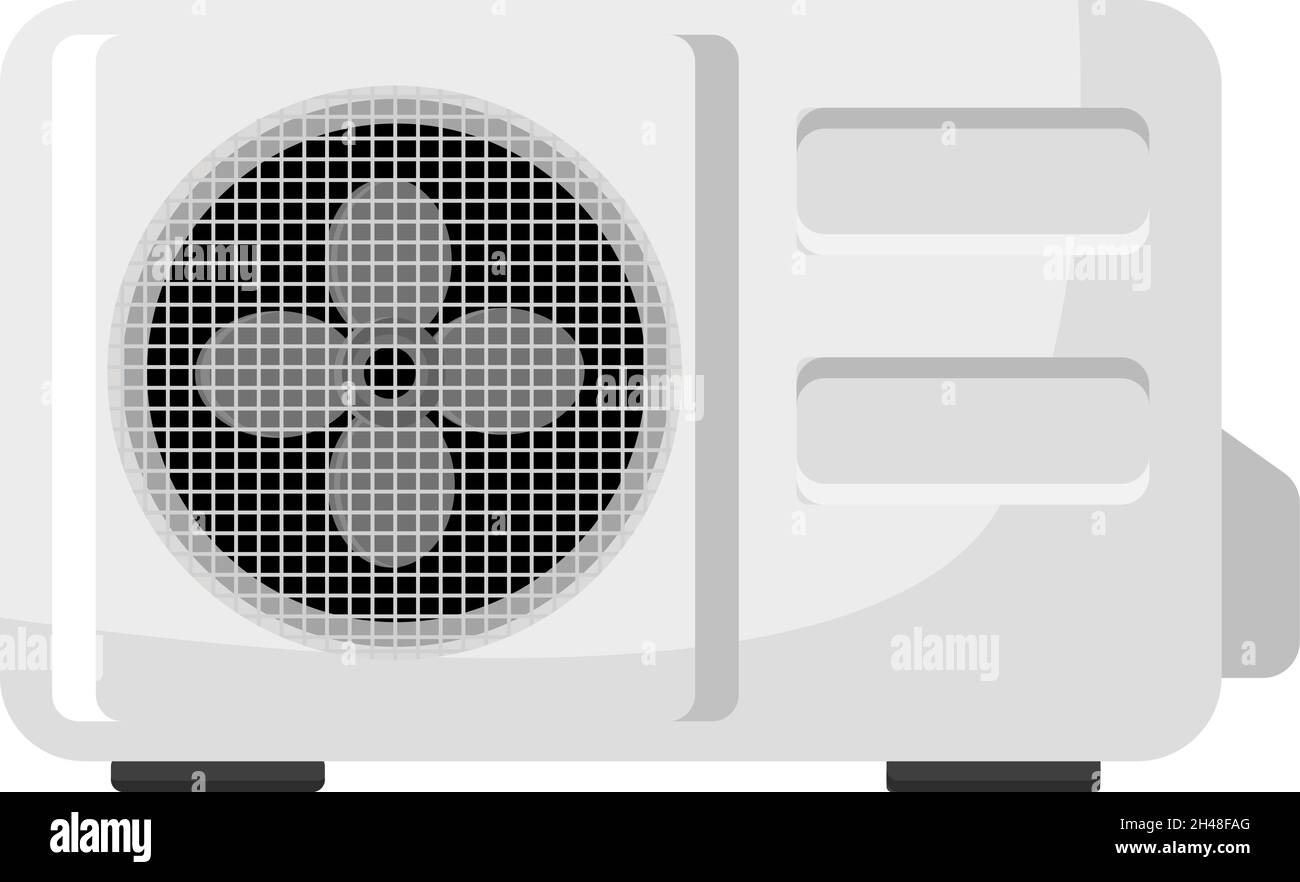 AC outdoor unit, illustration, vector on a white background Stock ...