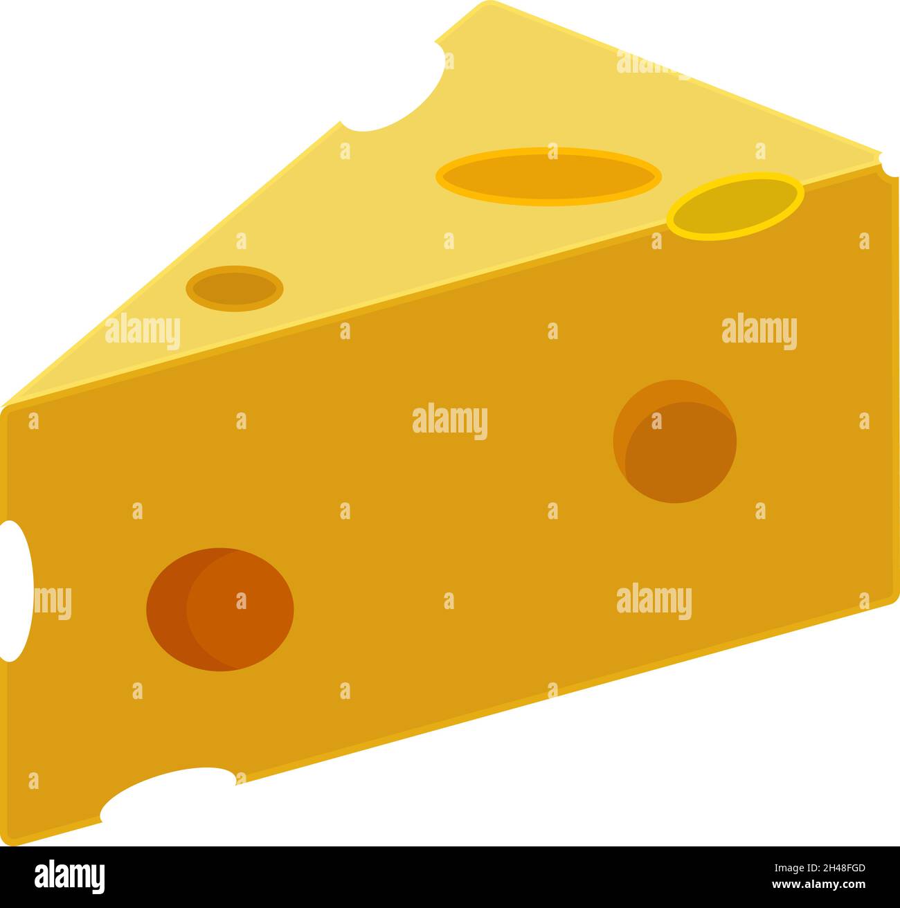 Triangle cheese, illustration, vector on a white background Stock ...