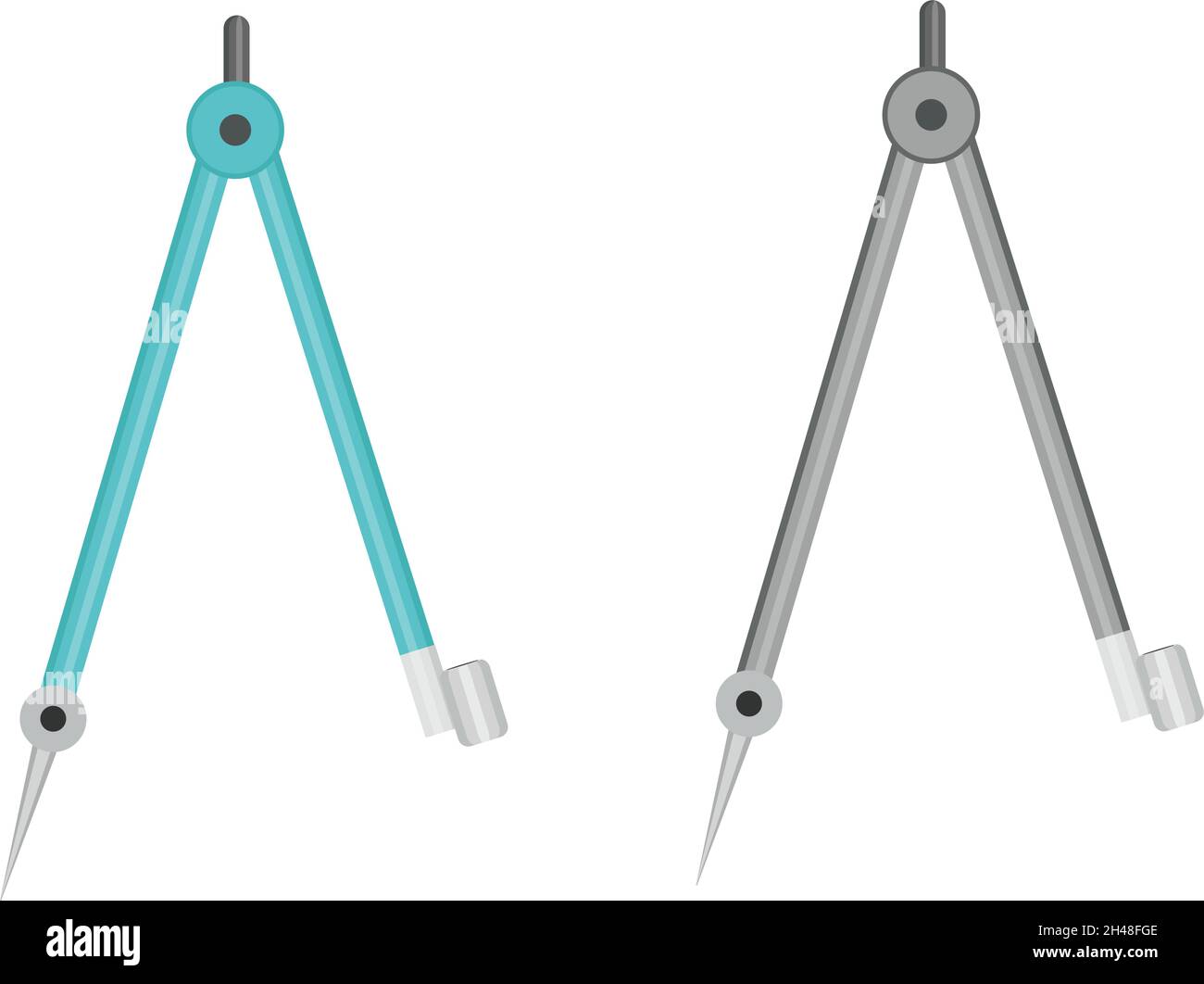 Compass for math, illustration, vector on a white background Stock ...