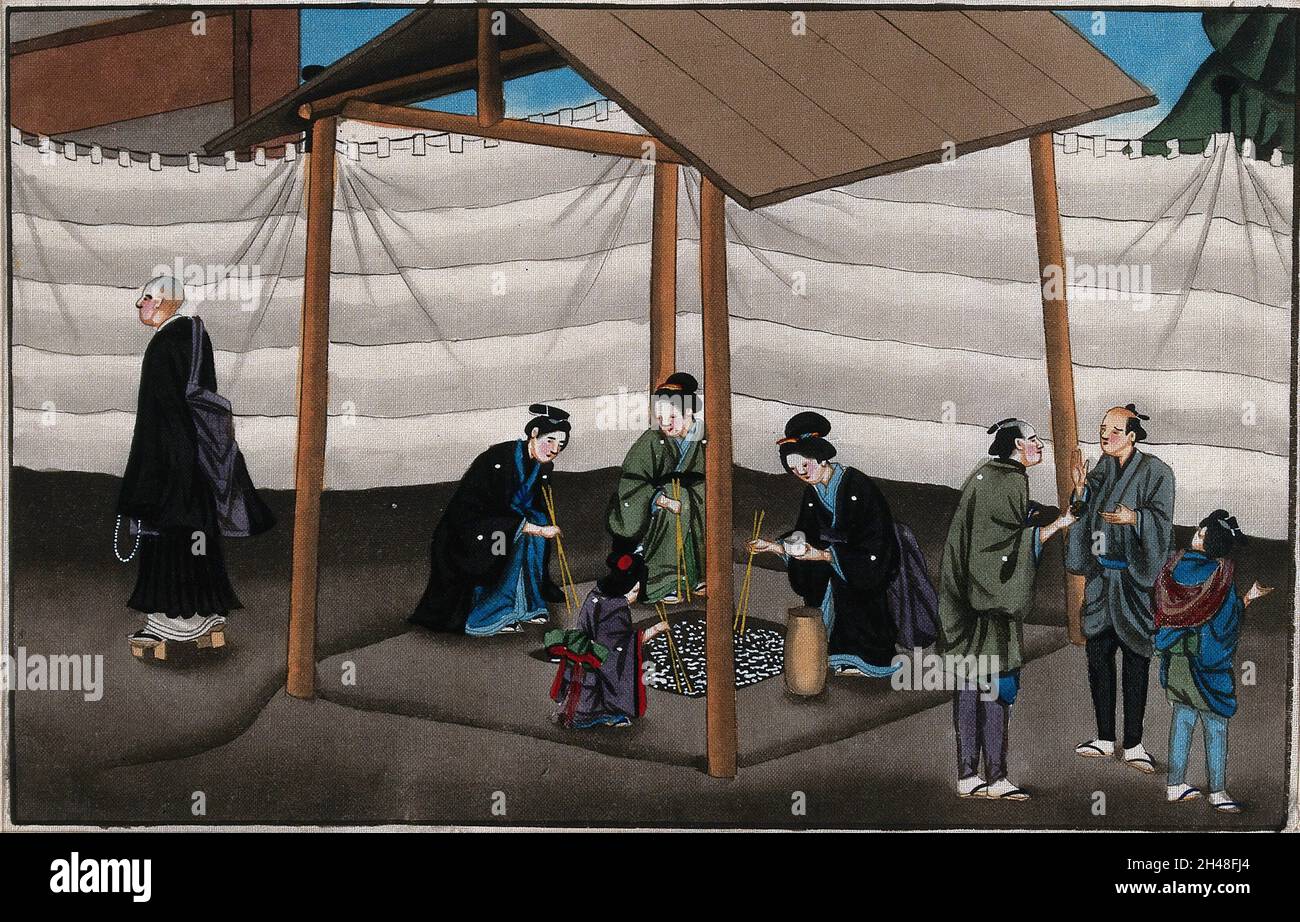 Japanese funeral customs: after the cremation: three women and a child ...