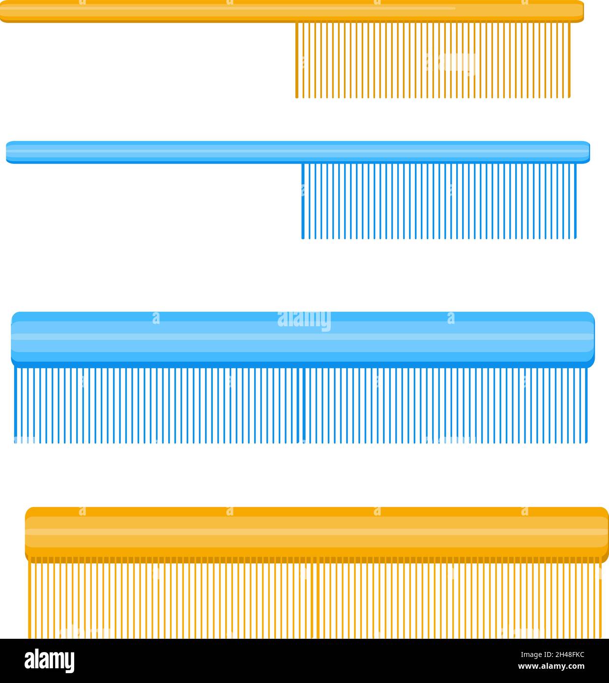 Hair combs, illustration, vector on a white background Stock Vector ...