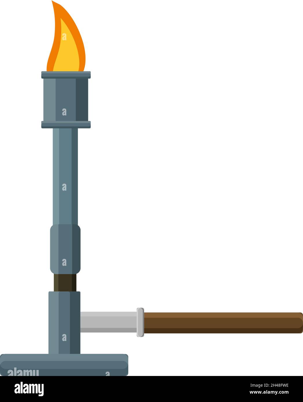 Bunsen burner, illustration, vector on a white background Stock Vector ...