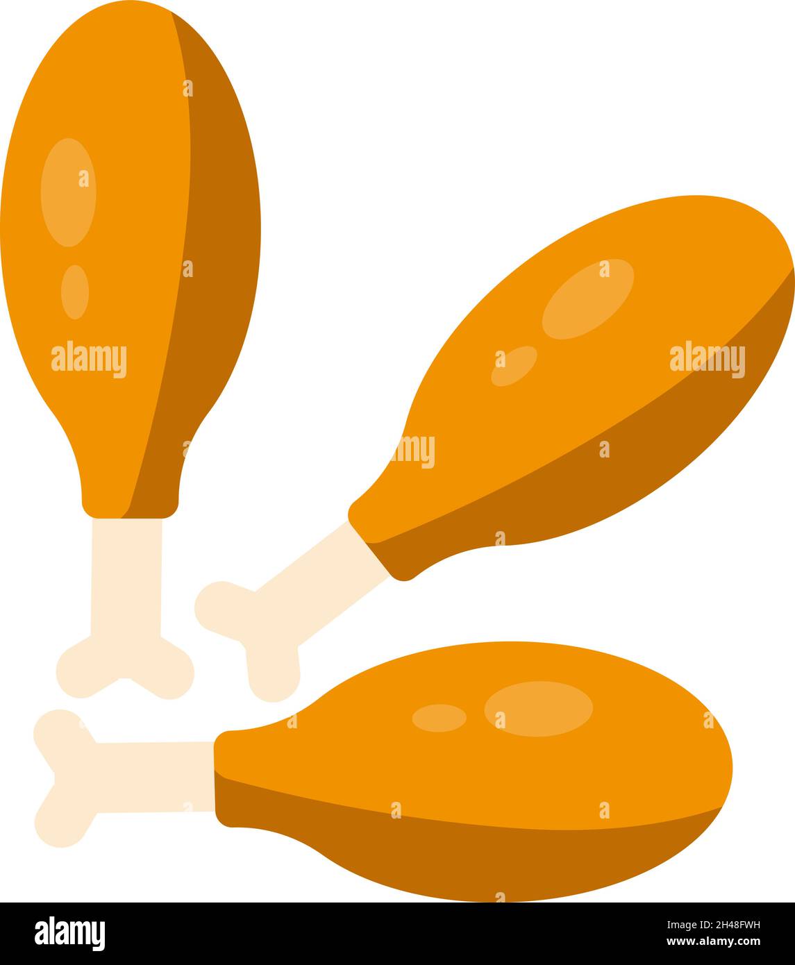 Chicken leg piece, illustration, vector on a white background Stock ...