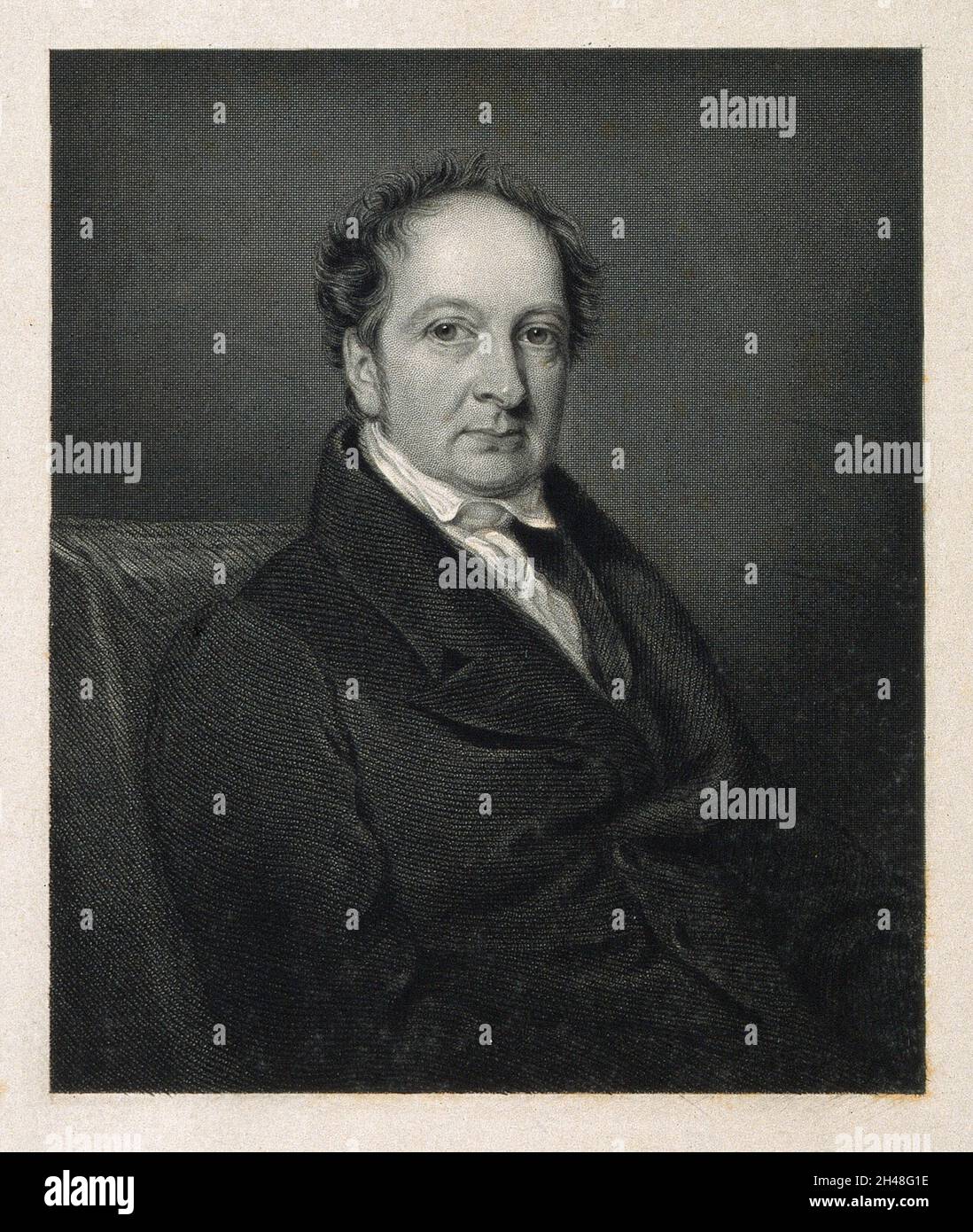 John Cheyne. Stipple engraving by J. Cochran, 1838, after W. Deey Stock ...
