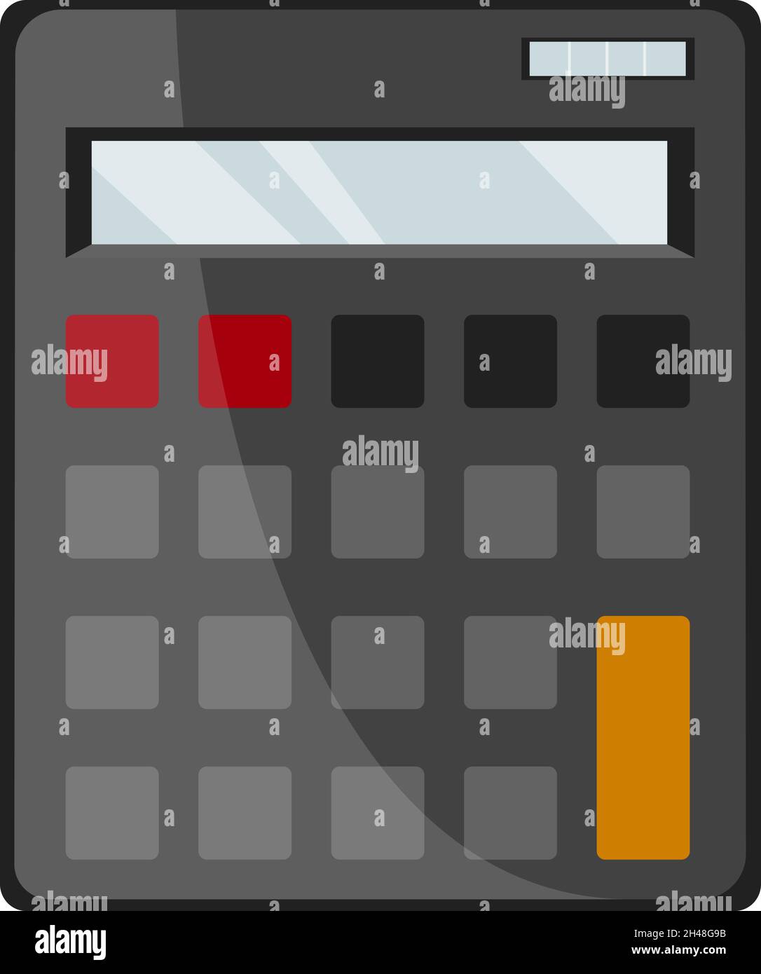 Black calculator, illustration, vector on a white background Stock ...