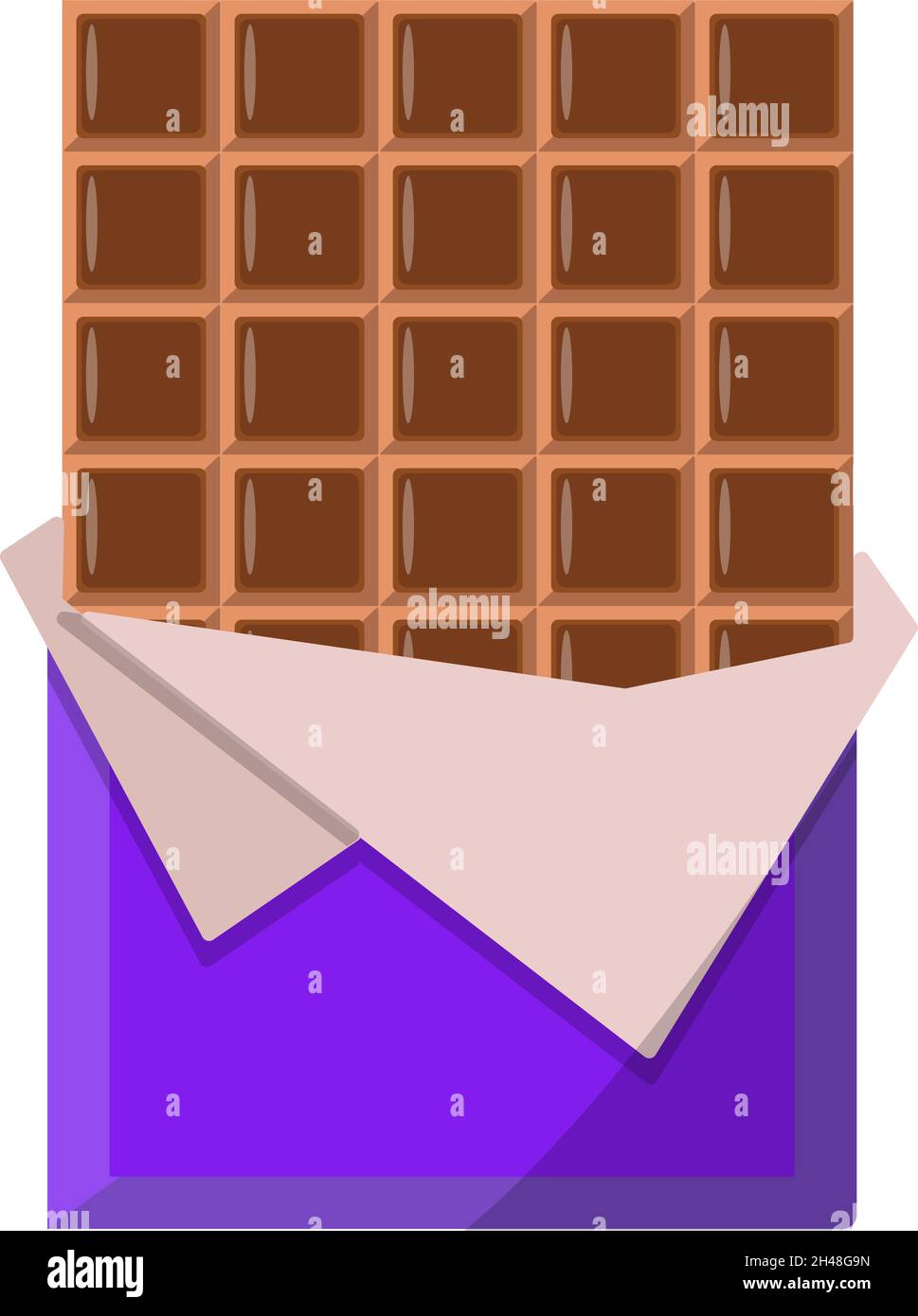 Chocolate bar, illustration, vector on a white background Stock Vector ...