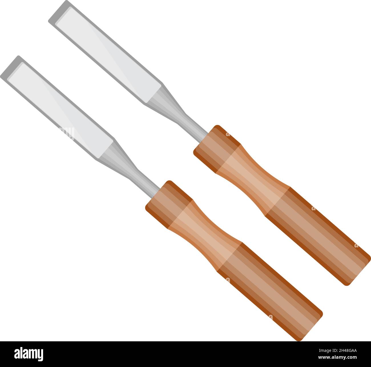 Chisel with wooden handle, illustration, vector on a white background ...