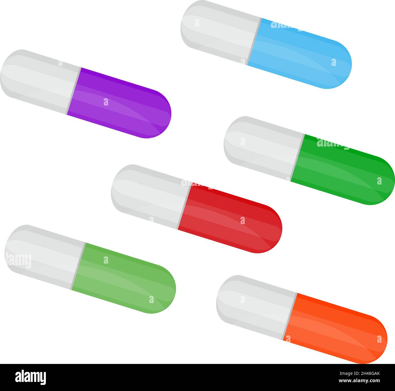 Medical capsule, illustration, vector on a white background Stock ...