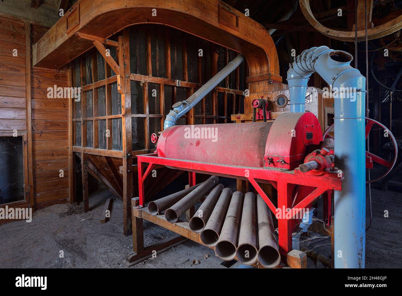 Old mills to process wheat in Spain Stock Photo - Alamy